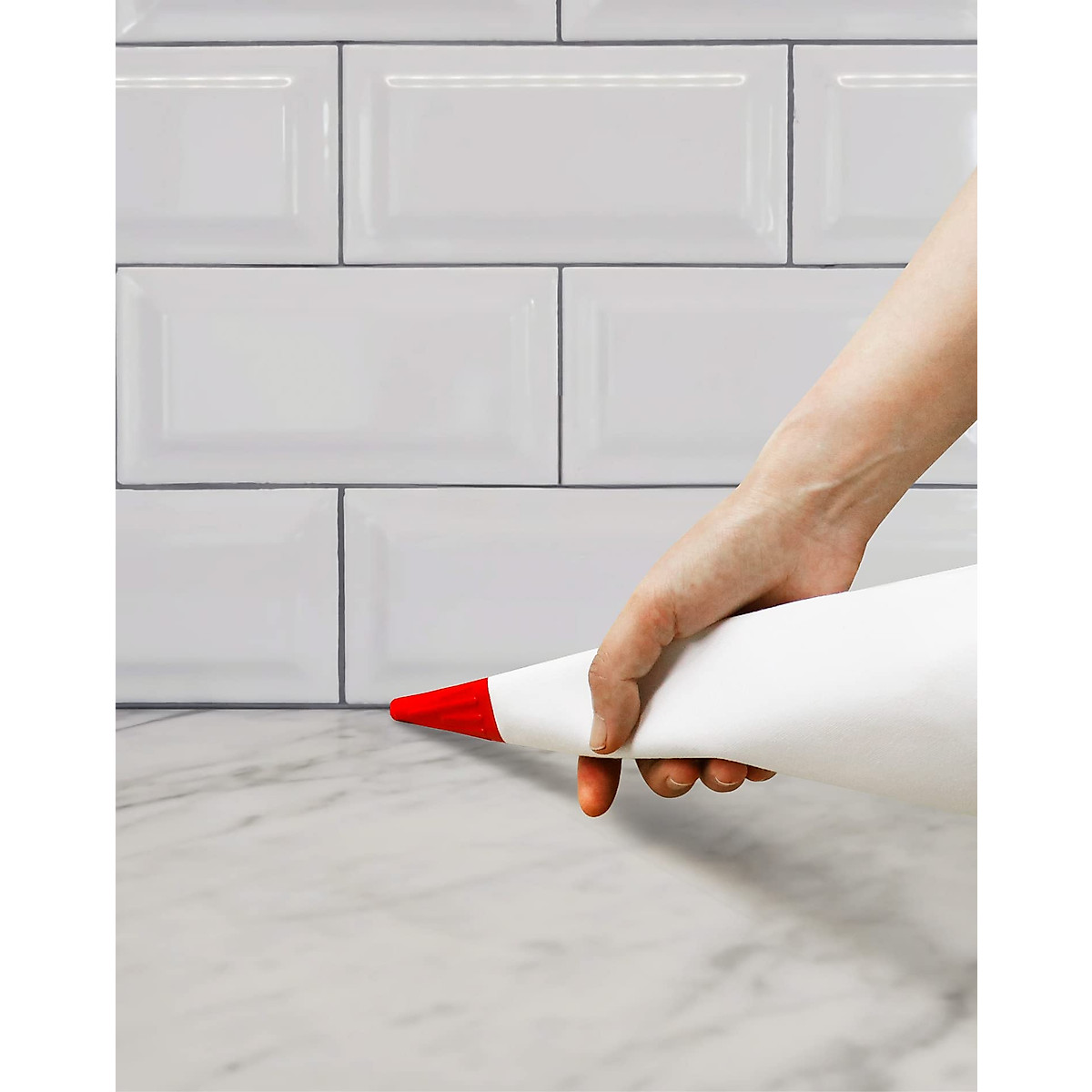 QWORK Tile Grout Masonry Mortar Bag, 3 Pack 13" by 24" Heavy Duty Tip Tear Puncture Resistant Vinyl Piping Tool Cement Sealer Bag