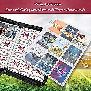 900 Pockets Baseball Card Sleeves Binder for Trading Card, Baseball Card Sleeves Card Holder Album Protectors Set Fit for Football Card, Baseball Card, Sport Card
