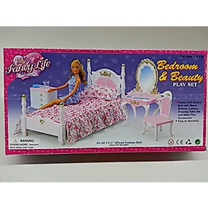 My Fancy Life Dollhouse Furniture Bed Room and Beauty Play Set
