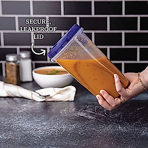 PLASTICPRO 48 Ounce Twist Top Deli Containers Clear bottom With Blue Top Twist on Lids Reusable, Stackable, Food Storage Freezer Container Pack of 4 (Blue)