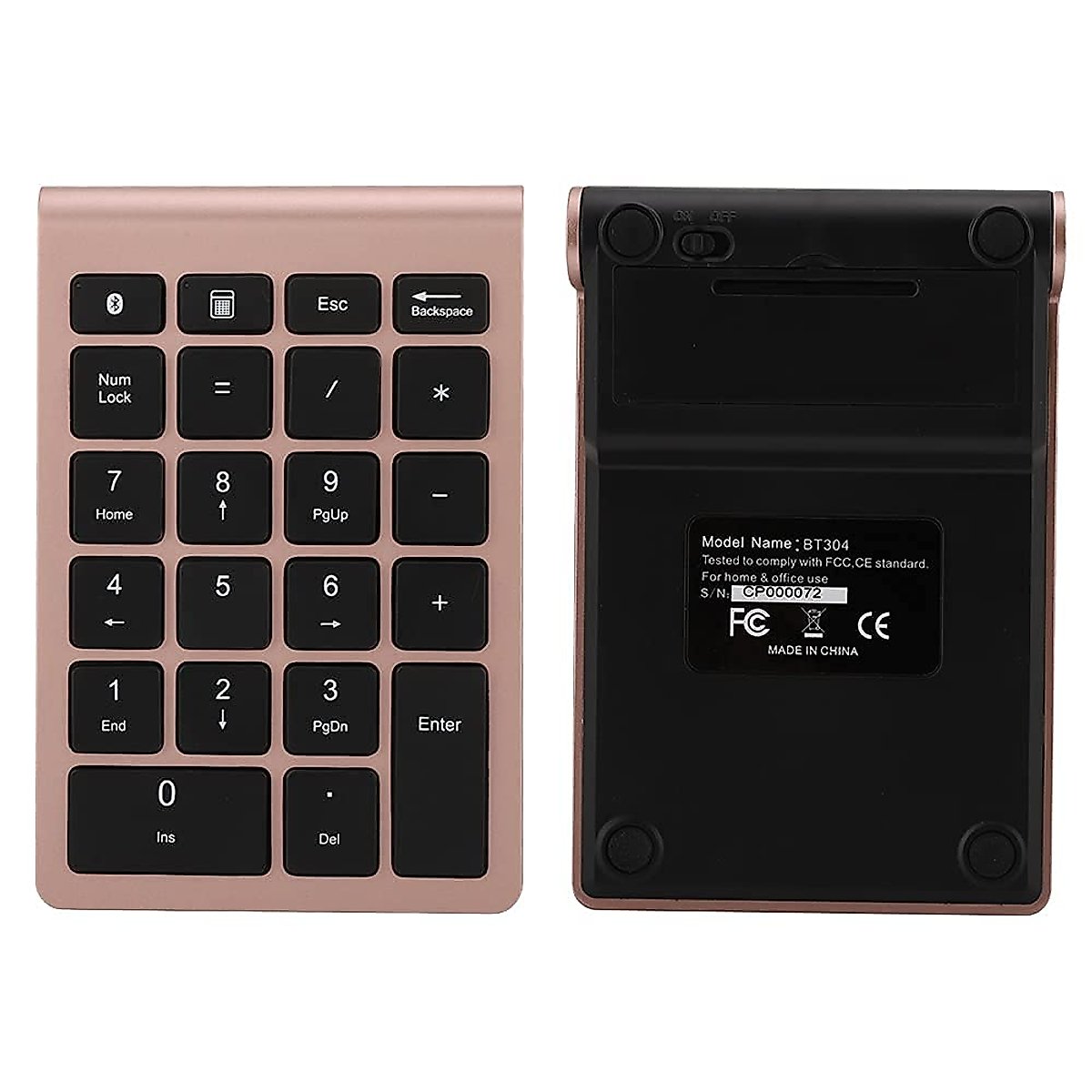 Jopwkuin Bluetooth Number Pad, 22 Keys Number Keypad with Shortcut Key, 10Keys Portable Financial Accounting Number Pad, Bluetooth 5.0 Numeric Keyboard for Laptop, PC, Desktop, Pad(Rose