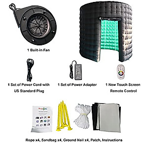 Inflatable Background Wall Suitable for 360 Photo Booth Machine with Silver Reflective Background 158inch Customize Logo Suitable for 360 Photo Booth Machines/Show Parties/Wedding Photography