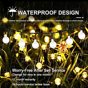 LEIORIO Outdoor Solar String Lights 7M/24Ft 50LED Solar Powered Waterproof Lights 8 Mode Indoor/Outdoor Solar String Lights for Garden,Patio Yard,Home,Parties,Wedding