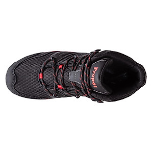 Propét Men's Veymont Waterproof Hiking Boots, Black/Red, 10.5 XX-Wide US