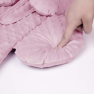 Pro Goleem Infant Car Seat Head Neck Body Support, Ultra-Soft Minky and Microfiber Newborn Car Seat Insert Cushion, Perfect for Car Seat, Stroller, 2-in-1 Reversible, Girls, Pink