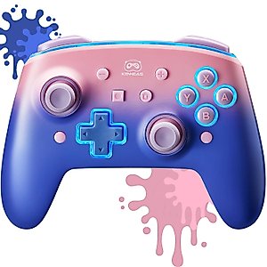 KENNEAS Wireless Pro Controller for Switch/Lite/OLED, Switch Remote with Wake-up, 3-Level Vibration, Turbo, Motion Control Function, Wireless Switch Controller with 25pcs Cute Animal Stickers Pack