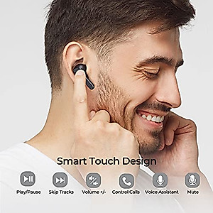 Wireless Earbuds, MBits S Bluetooth 5.0 Earbuds with Microphone, Wireless Earphones Compatible with iPhone Android, Wireless Headphones Deep Bass/35H Playtime/IPX8 Waterproof/Touch Control for Sports