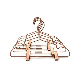 Koobay Metal Hangers Baby Clothes 12.5" Rose Gold Clips Hanger Children Kids Pants Hanger Display and Storage 10Pack