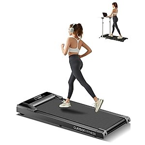CURSOR FITNESS Under Desk Treadmill, 2 in 1 Walking Pad, 2.5 HP Quiet Brushless, 265 LBS Capacity for Home and Office Workout