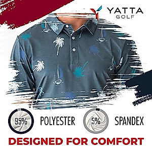 YATTA GOLF Standout Performance Golf Polo Shirts – Men’s – Pura Vida – L