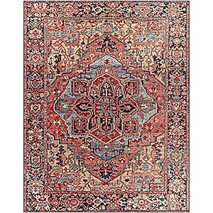 Artistic Weavers Reeta Printed Medallion Area Rug,7'6" x 9'6",Bright Red/Wheat