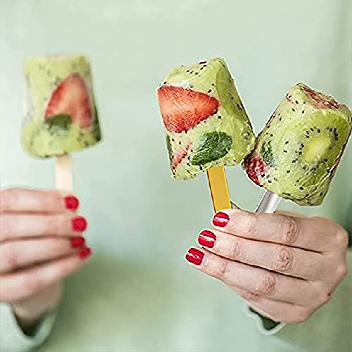 iHomeSet 30 Pcs 4.5 Inch Acrylic Popsicle Stick Reusable Cakesicle Sticks Mini Mirror Ice Cream Sticks for Candy Ice Creamsicle DIY, Multicolor