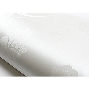 Peel and Stick Flame Retardation PVC Instant Floral Decorative Self-Adhesive Film Countertop Backsplash Grace White Pearl (MF5154-3 : 2.00 Feet X 6.56 Feet)