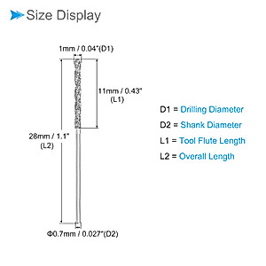 CoCud Diamond Twist Drill Bits, 1mm Drill Bit Diameter, Metric Tipped Drill Bit High Speed Steel - (Applications: for Glass Sea Shells), 10-Pieces