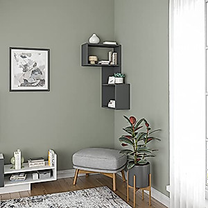 Ada Home Décor Wingate Wall Shelf, 19'' x 34'' x 8'', Anthracite
