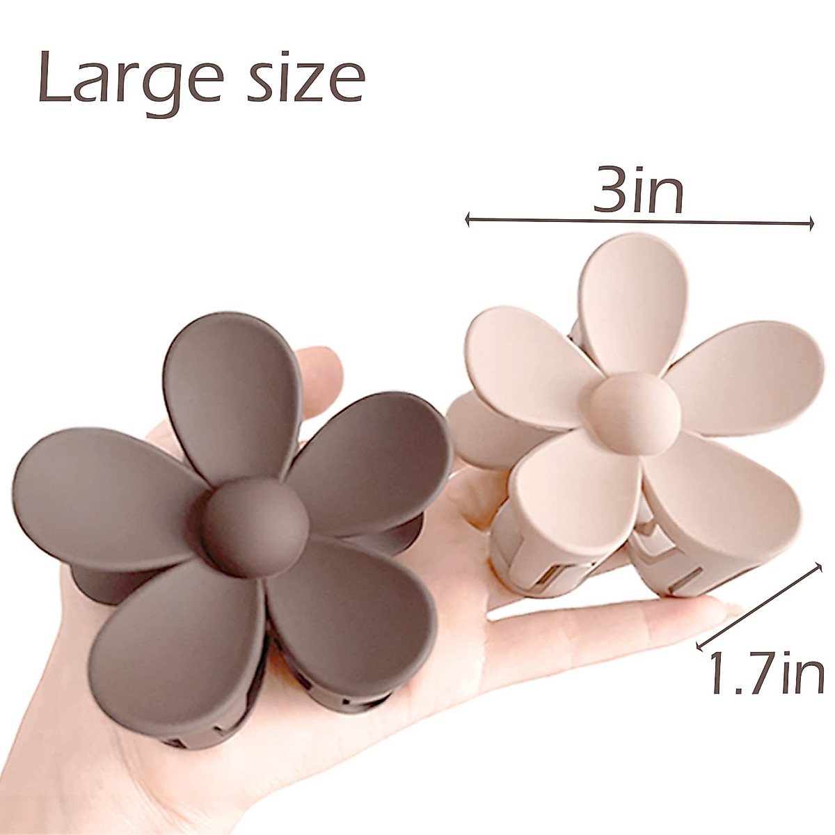 Flower Hair Clips 8PCS Hair Claw Clips For Women Thick Hair Matte Large Claw Clips Hair Jaw Clips Cute Big Dasiy Hair Clips Non Slip Strong Hold For Women Thin Hair, Hair Accessories For Women Girls