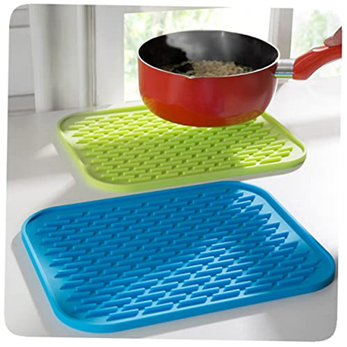 Holibanna Dining Room Table Decor Dining Table Decor Table placemats Dinner Table Decor Office Desk Decorations Coasters for Dining Table Silicone Table mat Cooking mat Square Silicone pad