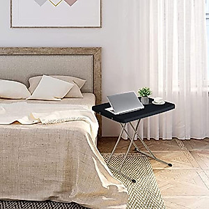 zagtag Folding Table 30Inch Small Foldable Table for Kids Picnic and Laundry Room, Tray Table, Black