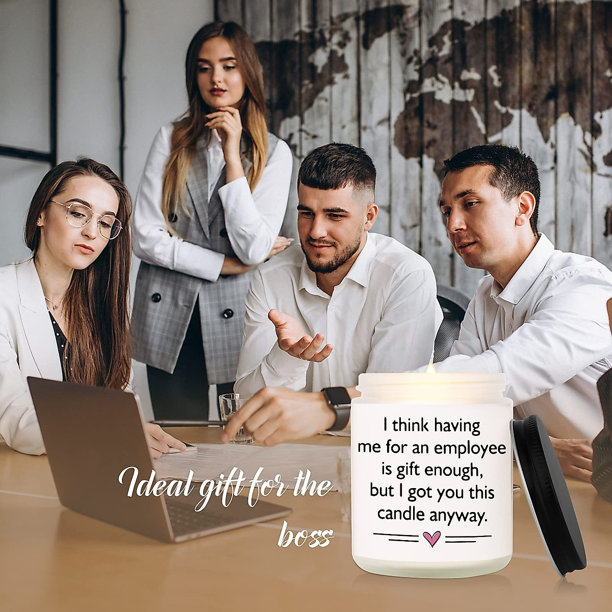 Afterprints Scented Candles - Boss Gifts for Women Men, Funny Birthday Gifts for Best Boss, Boss Lady, Boss Female, Cool Gifts for Bosses - Lavender Natural Soy Wax Candle