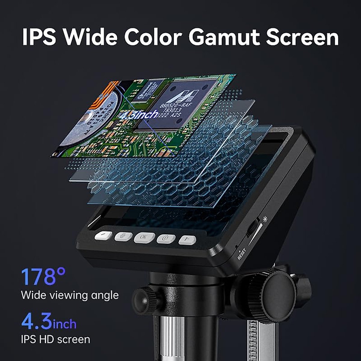 Microscope, LCD Digital Coin Microscope 1000x, 1080P Coin Magnifier,Microscope for Adult with 8 Adjustable LED Lights, PC View, Compatible with MacOS Windows