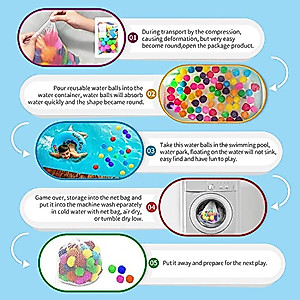 HiDiT Yv 70PCS Reusable Water Balls,Soft Cotton Splash Water Soaker Balls for Outdoor Water Toys Games,Reusable Water Balloons Beach Balls for Kids Adult Fun Summer for Backyard