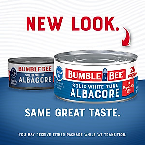 Bumble Bee Solid White Albacore Tuna in Oil, 12 oz Can (Pack of 12) - Wild Caught Tuna - 21g Protein per Serving, High in Omega-3s - Non-GMO Project Verified, Gluten Free, Kosher