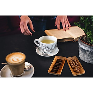 Acacia Handmade Wood Carved Plates - Set of 2 Calabash Bowls Size 6"x3" (Rectangle)