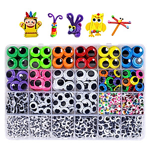 1580pcs Googly Eyes Self Adhesive for Crafts, Craft Sticker Wiggle Eyes with Multi Colored and Sizes for DIY