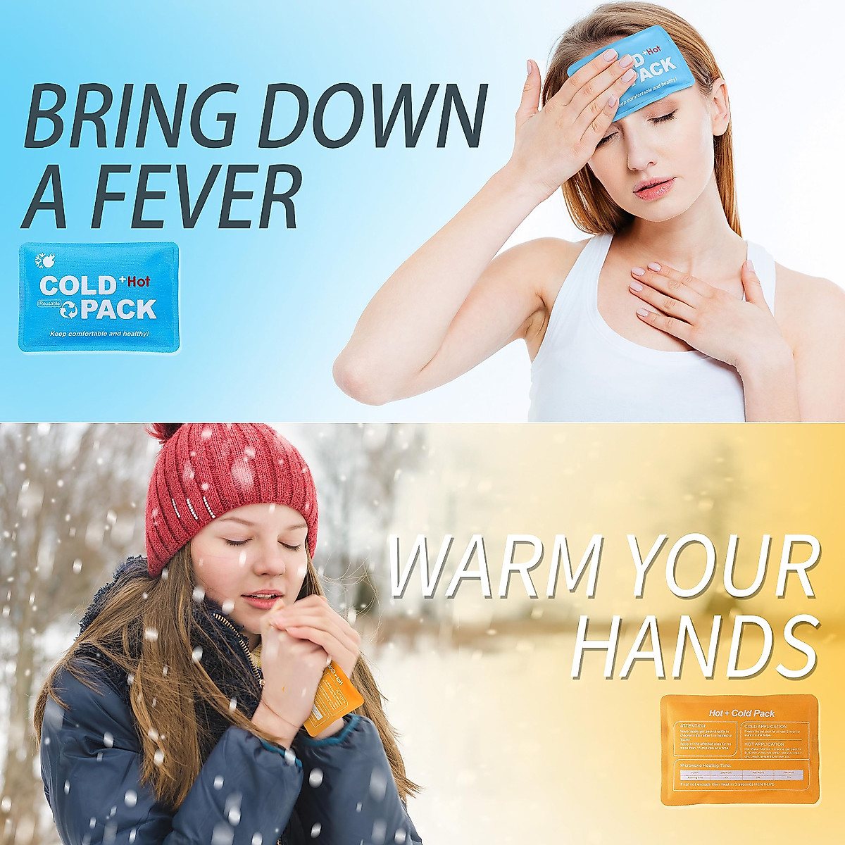 Reusable Hot and Cold Small Gel Ice Packs for Injuries (3pcs|5" x3.5''), Cold Compress, Relief Pain, Flexible and Soft Ice Packs for Kid's Boo Boos, Headache,Wisdom Teeth,Breastmilk