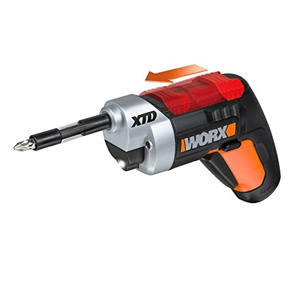 Worx WX252L 4V XTD Xtended Reach Cordless Screwdriver, Red