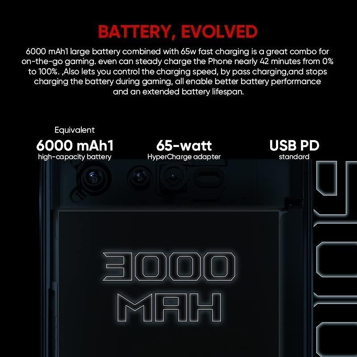 ASUS Rog Phone 6 5G Dual AI2201 128GB 12GB RAM Factory Unlocked (GSM Only | No CDMA - not Compatible with Verizon/Sprint) Tencent Version - Black