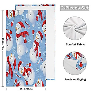 Christmas Snowman Dish Towels for Kitchen Set 2 Piece Microfiber Dish Cloths for Drying Dishes,Absorbent Kitchen Towels Christmas Snowman Tea Towels,3