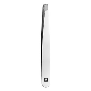 ZWILLING slanted tweezers for precise eyebrow hair removal, stainless steel polished, 90 mm