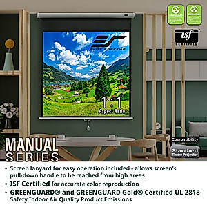 Elite Screens Manual Series, 150-INCH 16:9, Pull Down Manual Projector Screen with AUTO LOCK, Movie Home Theater 8K / 4K Ultra HD 3D Ready, 2-YEAR WARRANTY, M150UWH2