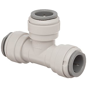 John Guest PI0208S Acetal Copolymer Tube Fitting, Union Tee, 1/4" Tube OD (Pack of 10),White
