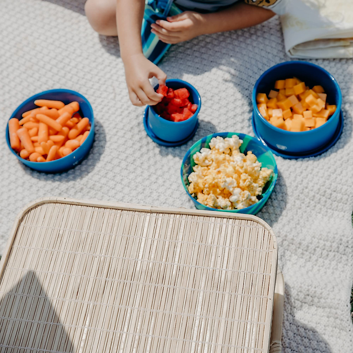Silipint Squeeze-a-Bowl Silicone Bowl Set, Flexible and Unbreakable Bowls, Microwave-, Dishwasher-, and Freezer-Safe Bowls for Indoor and Outdoor Use, Headwaters & Deep Pool, Set of 2