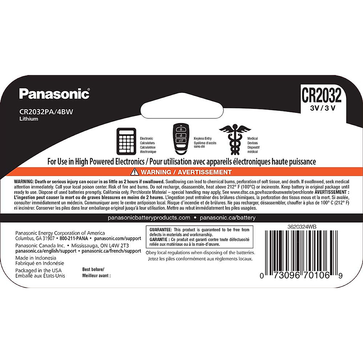 Panasonic CR2032 3.0 Volt Long Lasting Lithium Coin Cell Batteries in Child Resistant, 4 Pack & Panasonic CR2025 3.0 Volt Long Lasting Lithium Coin Cell Batteries in Child Resistant, 10 Pack