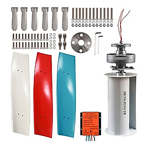 2000W Vertical Axis Generator Wind Turbine,24V 48V Maglev High Voltage 220V with Hybrid Charge Controller for Home Use,48v