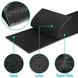 6 in x 10 ft Rolled Couch Cushion Grip Tape, Hook and Loop Tape with Adhesive to Keep Couch Cushions from Sliding, for Couch, Sofa and Mattress (Black）