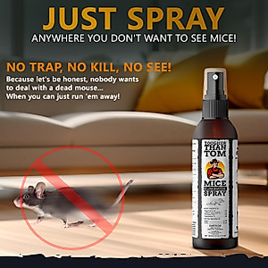 Tougher Than Tom Mouse Repellent Spray – 8 fl oz Premium Cinnamon and Peppermint Oil Spray for Rodents – Effective Mouse Repellent Indoor Spray – Mice Deterrent Spray – All-Natural Formula