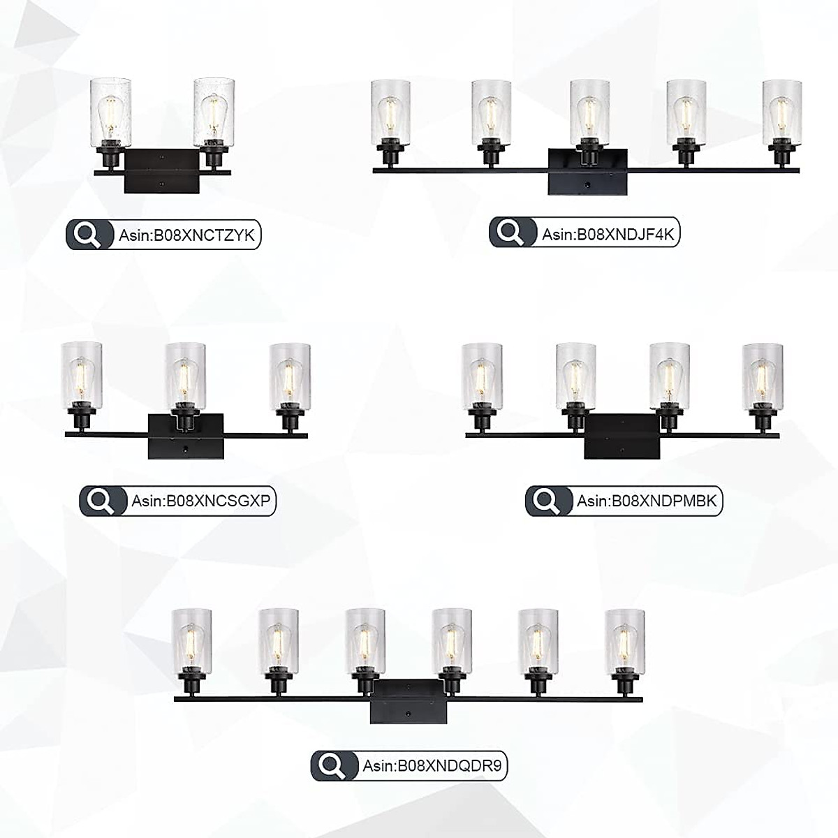 WINSHEN Cylinder Seeded Glass Lamp Shades, Bubble Glass Replacement Lampshades