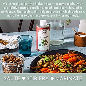 La Tourangelle, Toasted Sesame Oil, Great for Cooking, Add to Noodles, Stir-Fry, Vegetables, Vinaigrettes, and Marinades, 16.9 Fl Oz