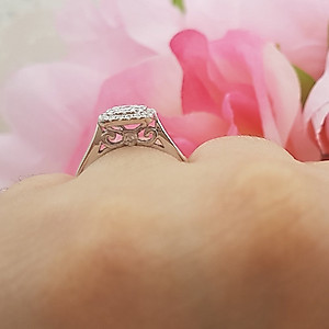 Dazzlingrock Collection 0.50 Carat (ctw) 14K White Diamond Ladies Cluster Engagement Ring 1/2 CT, White Gold, Size 6