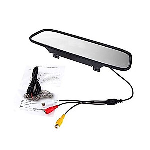 4.3" TFT LCD Car Rear View Mirror Monitor Kit + Waterproof Mini Backup Reverse Reversing Camera 170°For Car/Vehicle