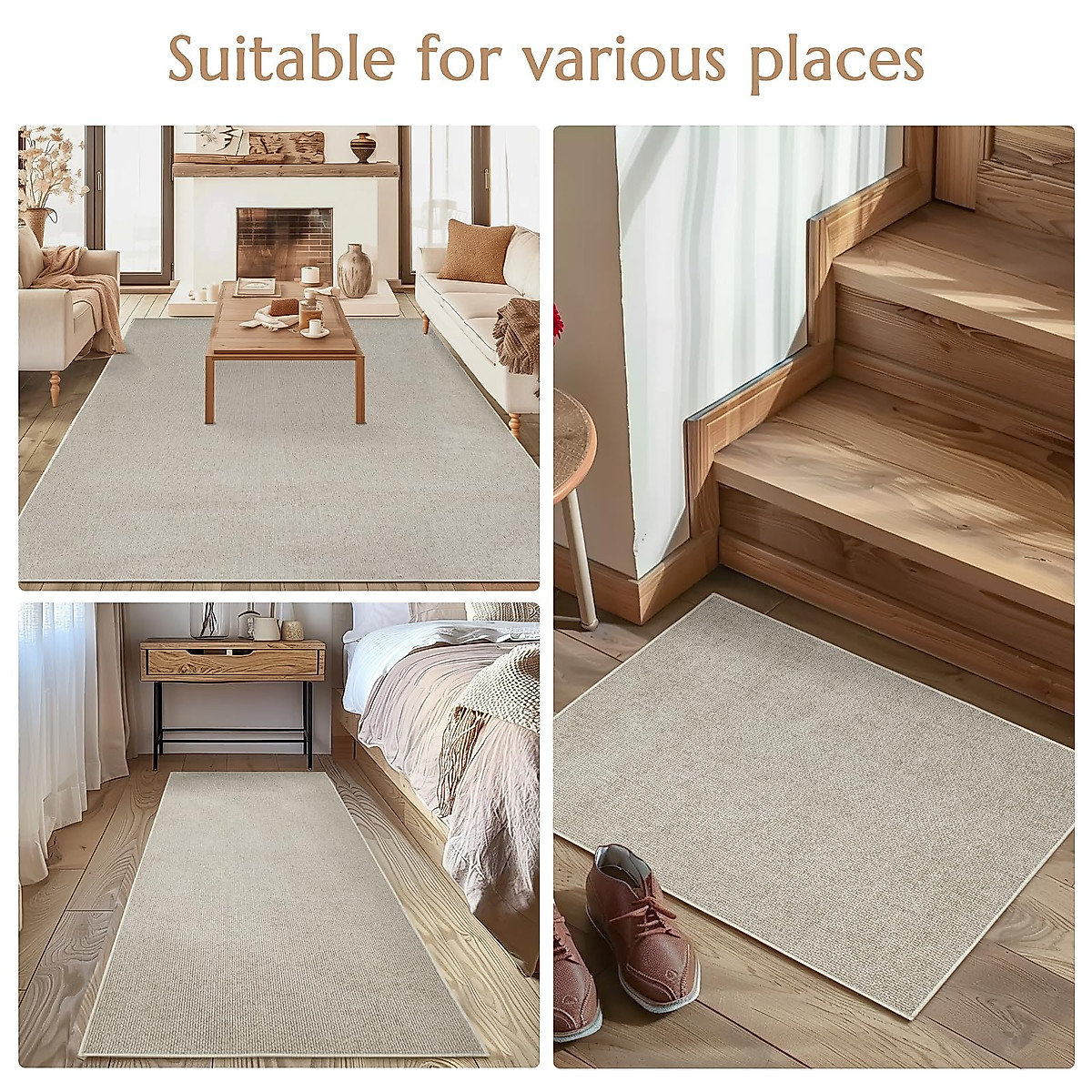 jinchan Modern Area Rug 2x3 Washable Rug Indoor Entryway Doormat Grid Accent Rug Kitchen Rug Geometric Contemporary Rug Non Slip Carpet Soft Rug for Living Room Bedroom Bathroom Home Office Taupe