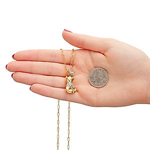 Disney Winnie the Pooh Pendant Necklace Paper Clip Chain 18-Inch - Flash Plated Necklace with Butterfly and Pooh Pendant - Winnie the Pooh Jewelry