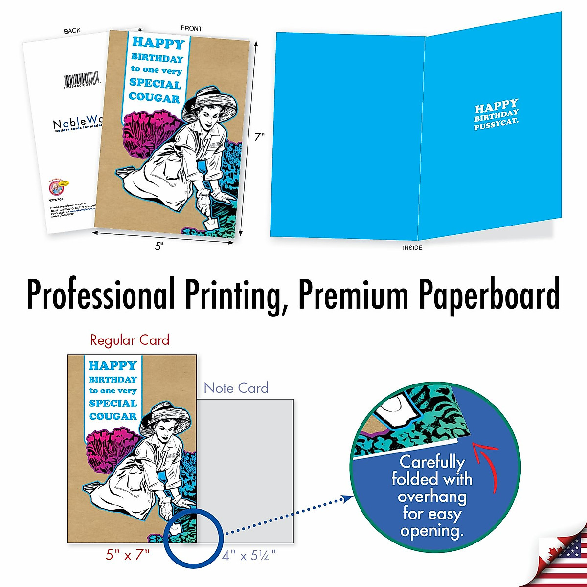 0778 Cougar Unique Funny Birthday Card with Envelope