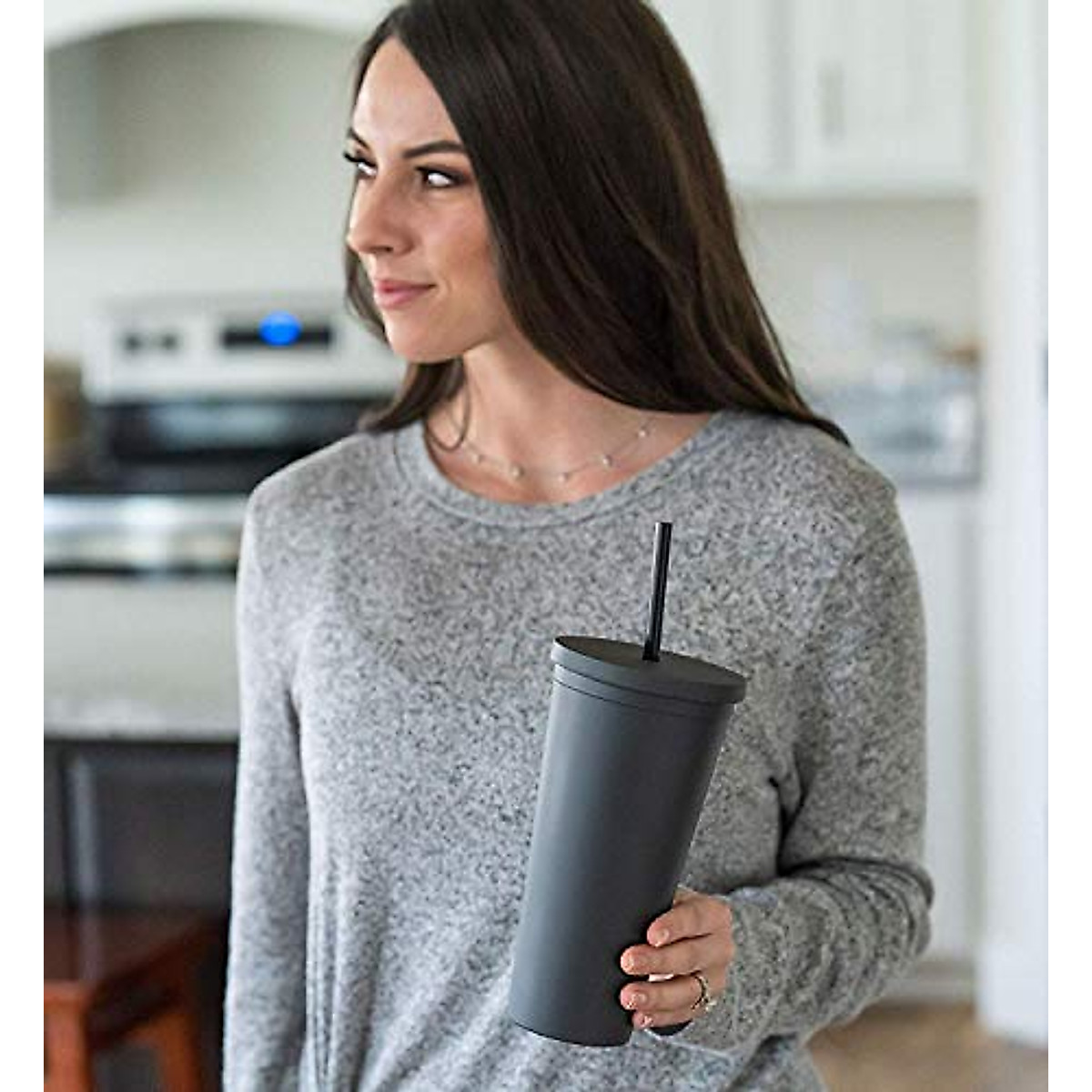 Tumblers with Lids (4 pack) 22oz Pastel Colored Acrylic Cups with Lids and Straws | Double Wall Matte Plastic Bulk Tumblers With FREE Straw Cleaner! Vinyl Customizable DIY Gifts