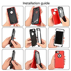 MAXCURY Heavy Duty Shockproof iPhone 6 Plus/6S Plus Case (5.5") with Built-in Screen Protector - Black