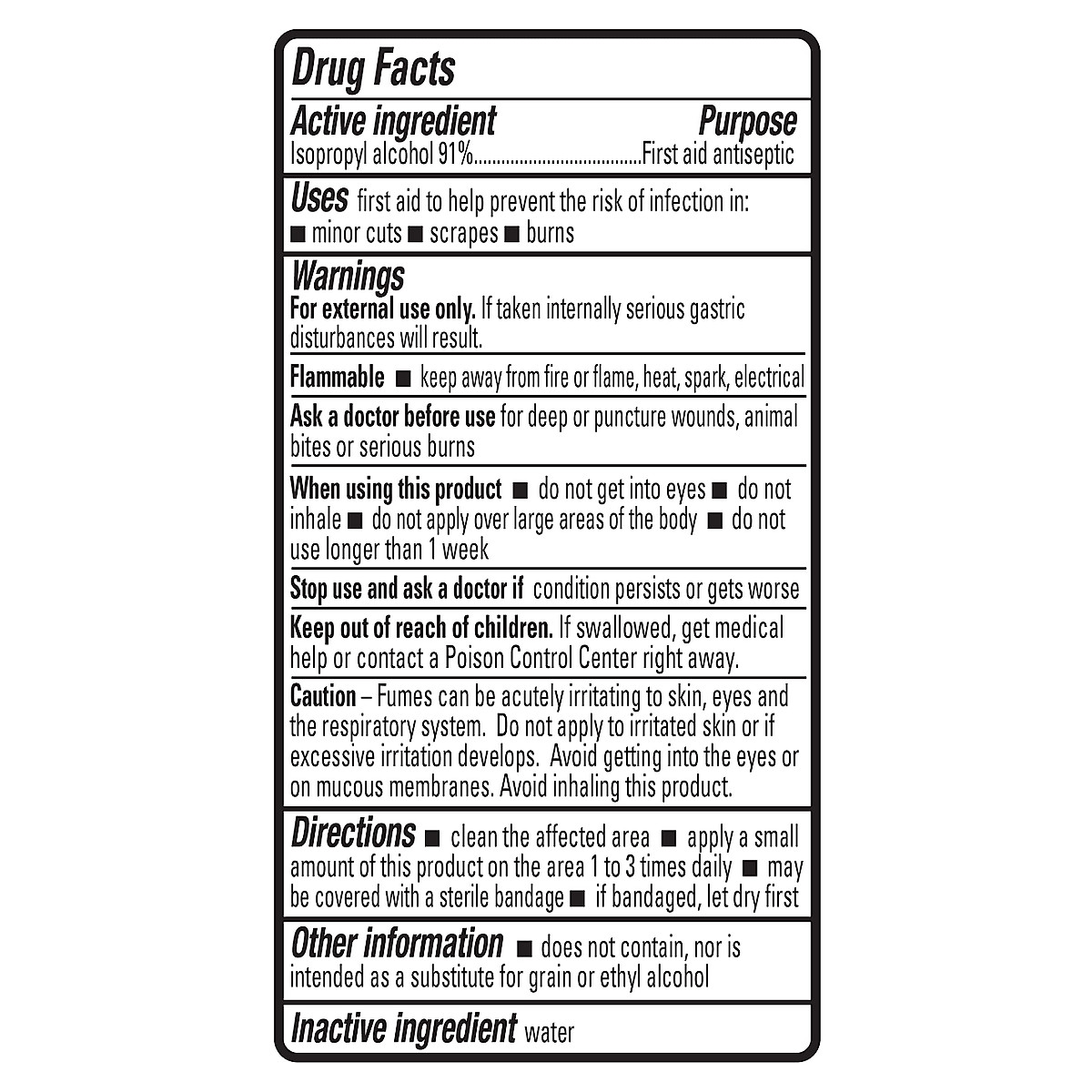 Amazon Basics 91% Isopropyl Alcohol First Aid Antiseptic, Unscented 32 Fl Oz (Pack of 1) (Previously Solimo)